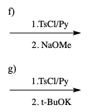 Solved OH a 1. TsCl/Py 2. NaBr НО 1. TsCl/Py 2. NaOMe | Chegg.com