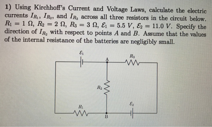 Solved Using Kirchhoff's Current and Voltage Laws, calculate | Chegg.com