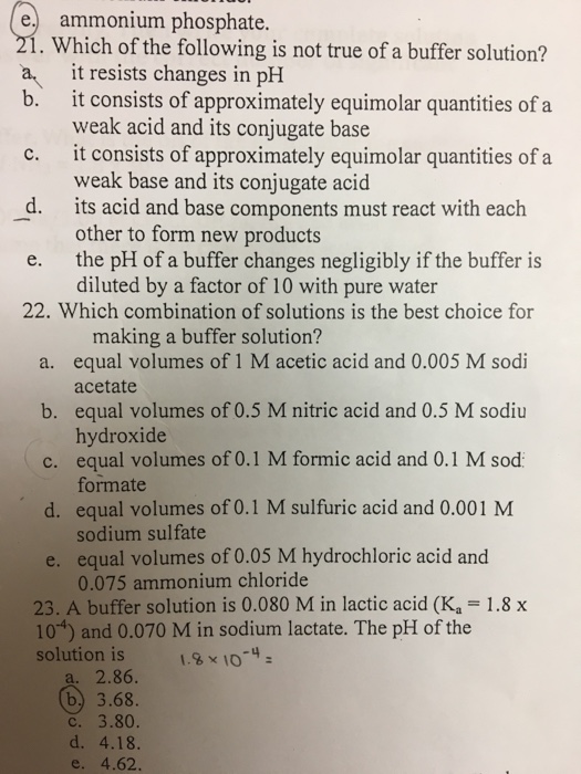 Solved which combination of solutions is the best choice for | Chegg.com