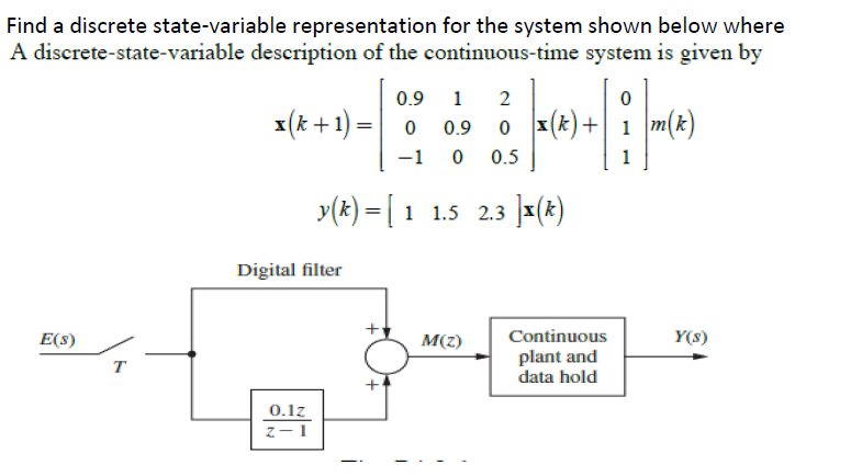 Solved Find a discrete state-variable representation for the | Chegg.com