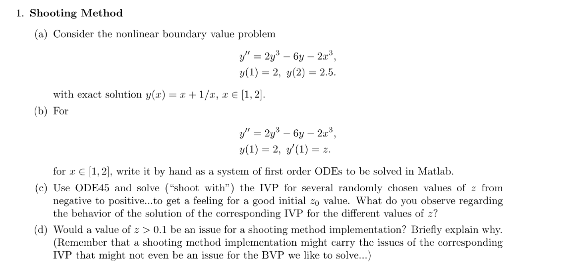 Solved (a) Consider the nonlinear boundary value problem | Chegg.com