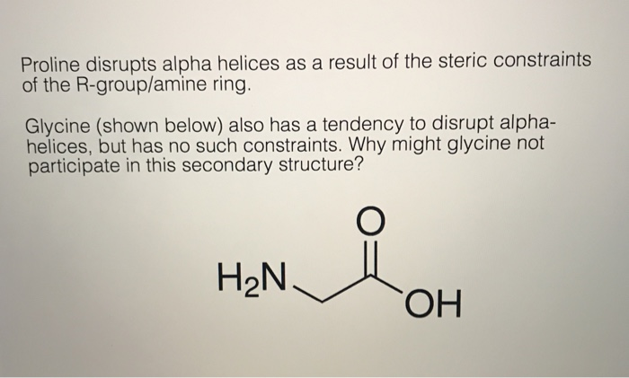 Solved Proline disrupts alpha helices as a result of the | Chegg.com