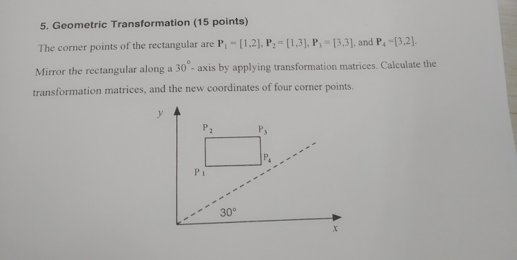 Solved 5. Geometric Transformation (15 points) The corner | Chegg.com