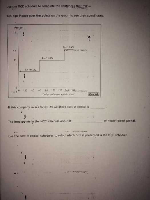 Use the MCC schedule to complete the sentences that | Chegg.com