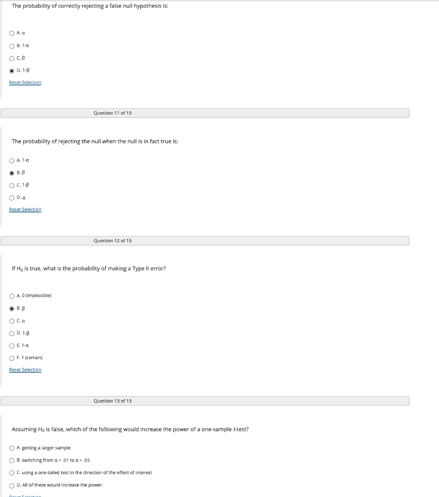 Solved The probability of correctly rejecting a false null | Chegg.com
