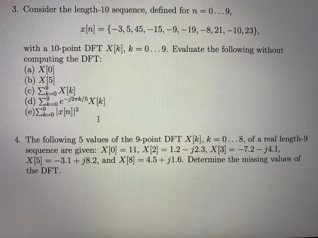 Solved 3 Consider The Length 10 Sequence Defined For 