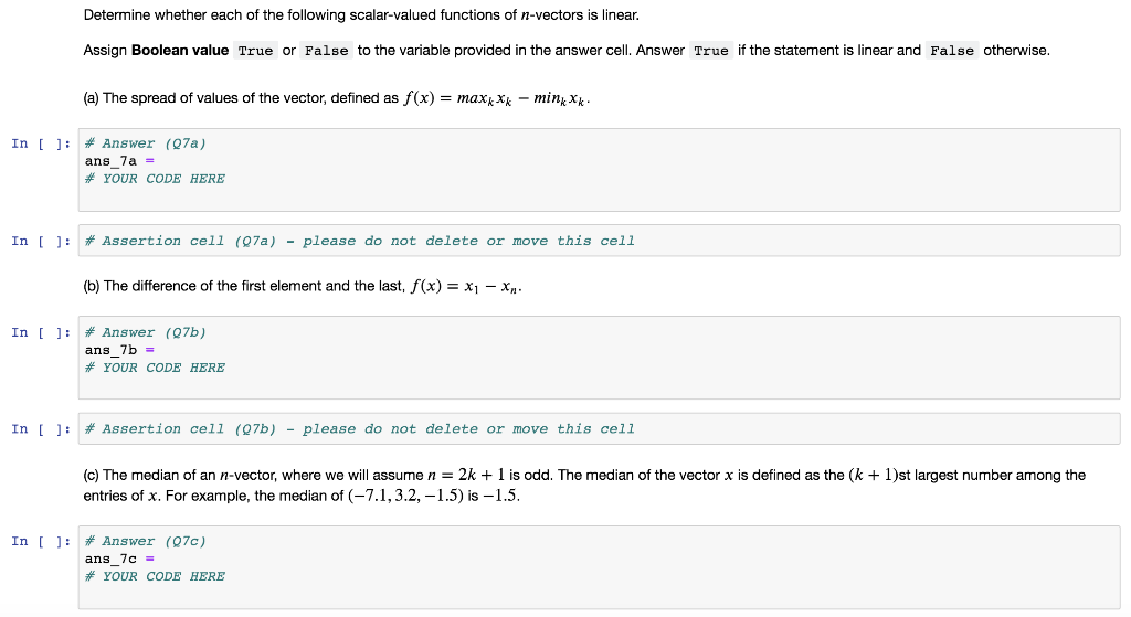 Solved Determine Whether Each Of The Following Scalar Valued
