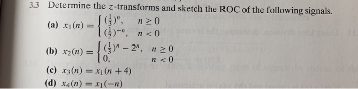 Solved Determine the z-transforms and sketch the ROC of the | Chegg.com