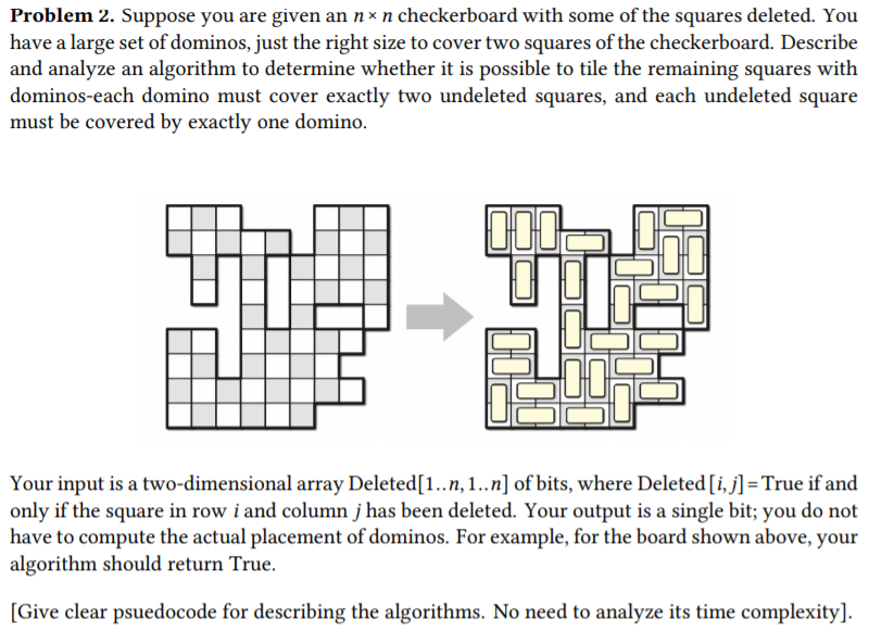 Solved Problem 2. Suppose you are given an nxn checkerboard | Chegg.com
