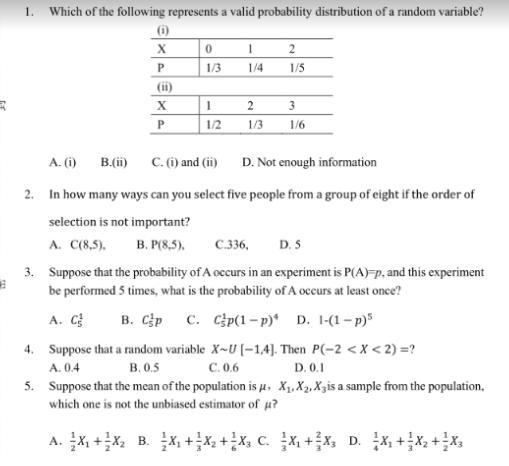 1. Which of the following represents a valid | Chegg.com