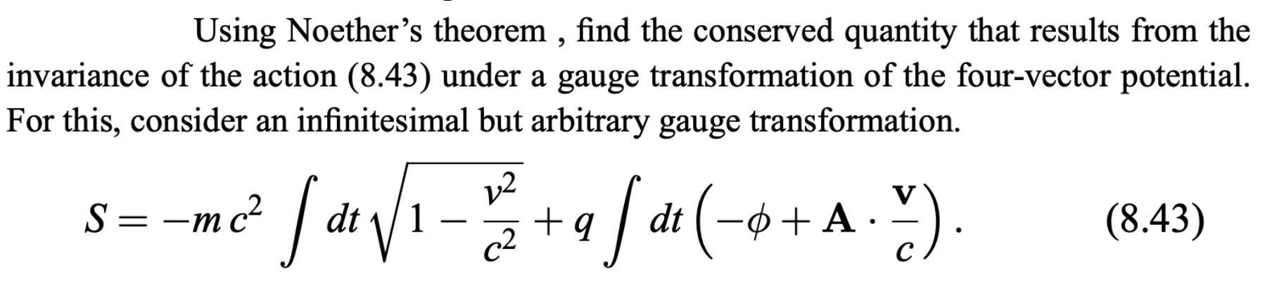 Solved Using Noether's theorem, find the conserved quantity | Chegg.com