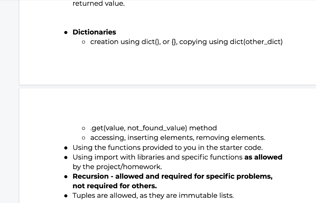 Solved Allowed Built-ins/Methods/etc • Declaring and | Chegg.com