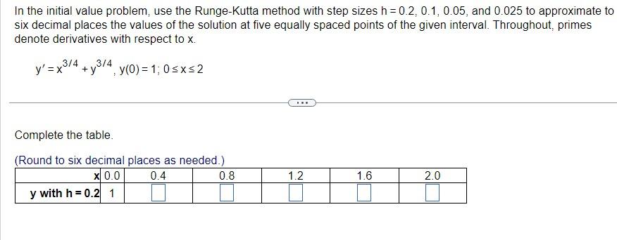 In the initial value problem, use the Runge-Kutta | Chegg.com