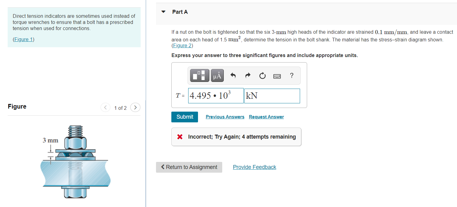 Solved Part A Direct tension indicators are sometimes used | Chegg.com