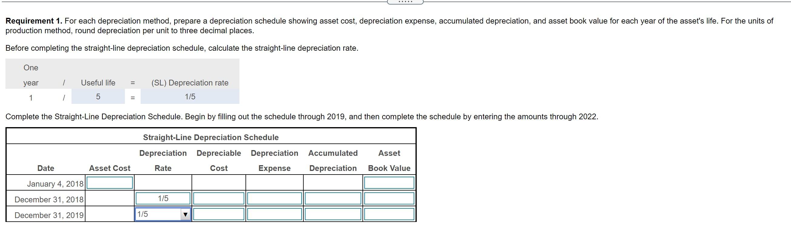 Solved Requirement 1. For each depreciation method, prepare | Chegg.com