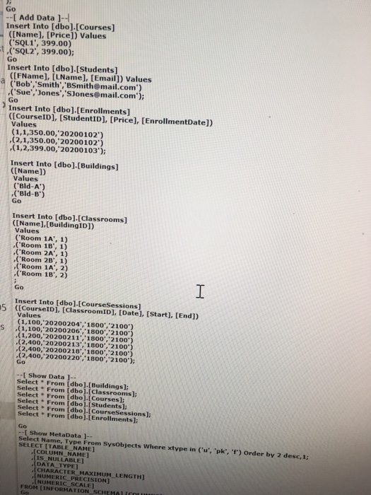 Solved File Edit Format View Help Create Database 1