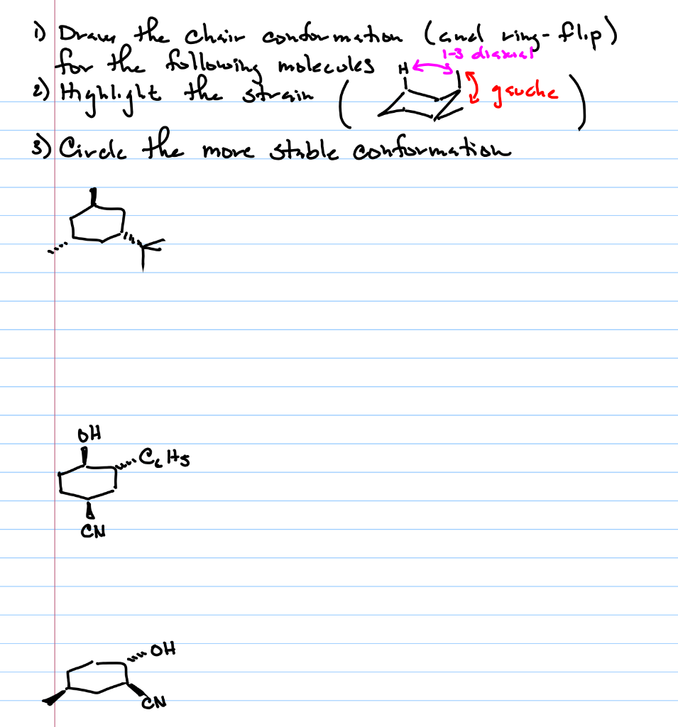 Solved 1) Drave the chair conformation (Cand ring-flip) 2) | Chegg.com