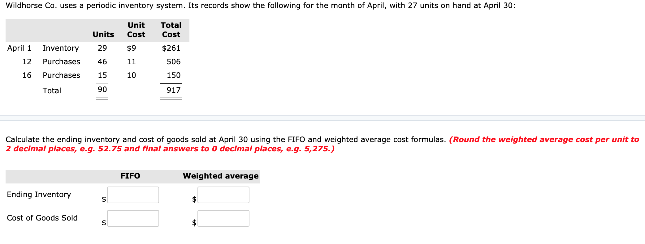 Solved Calculate the ending inventory and cost of goods sold | Chegg.com