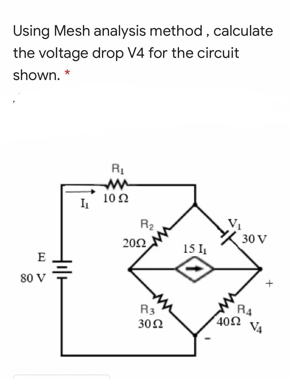 Solved Using Mesh analysis method , calculate the voltage | Chegg.com
