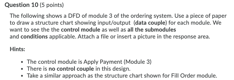 Question 10 (5 points) The following shows a DFD of | Chegg.com