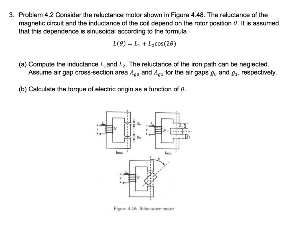 Solved 3. Problem 4.2 Consider the reluctance motor shown in | Chegg.com