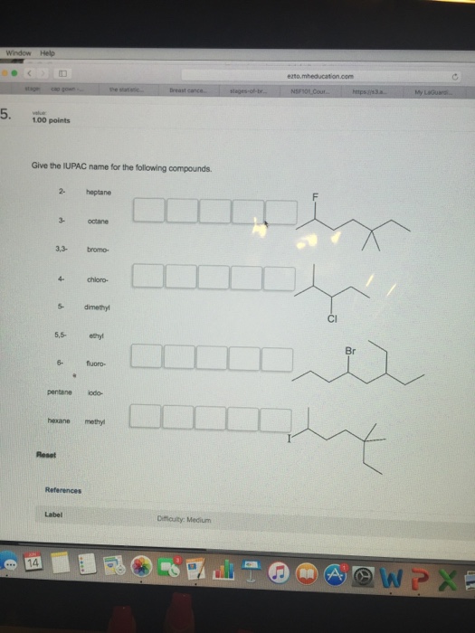 Solved Give the IUPAC name for the following compounds. | Chegg.com