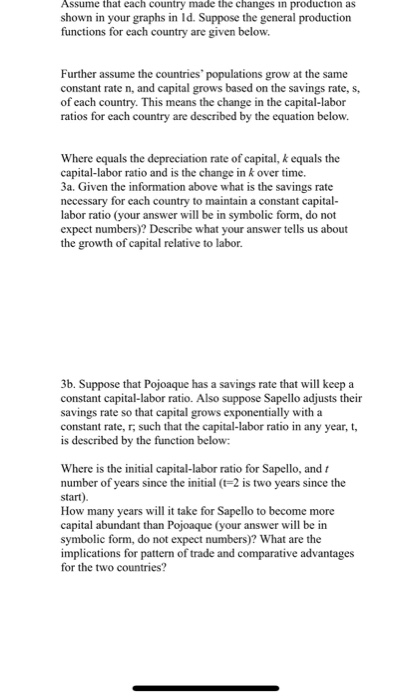 Assume that each country made the changes in | Chegg.com