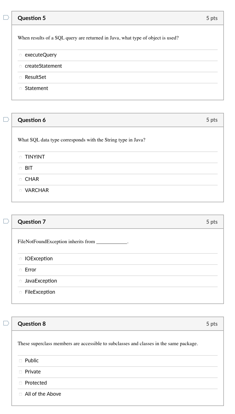 Solved Question 1 5 pts What Java class is used to convert a | Chegg.com