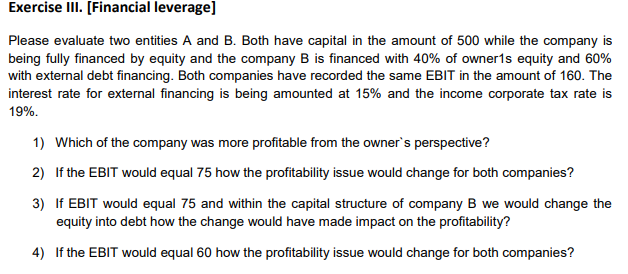 Solved Exercise I [Operating leverage] Calculate the | Chegg.com