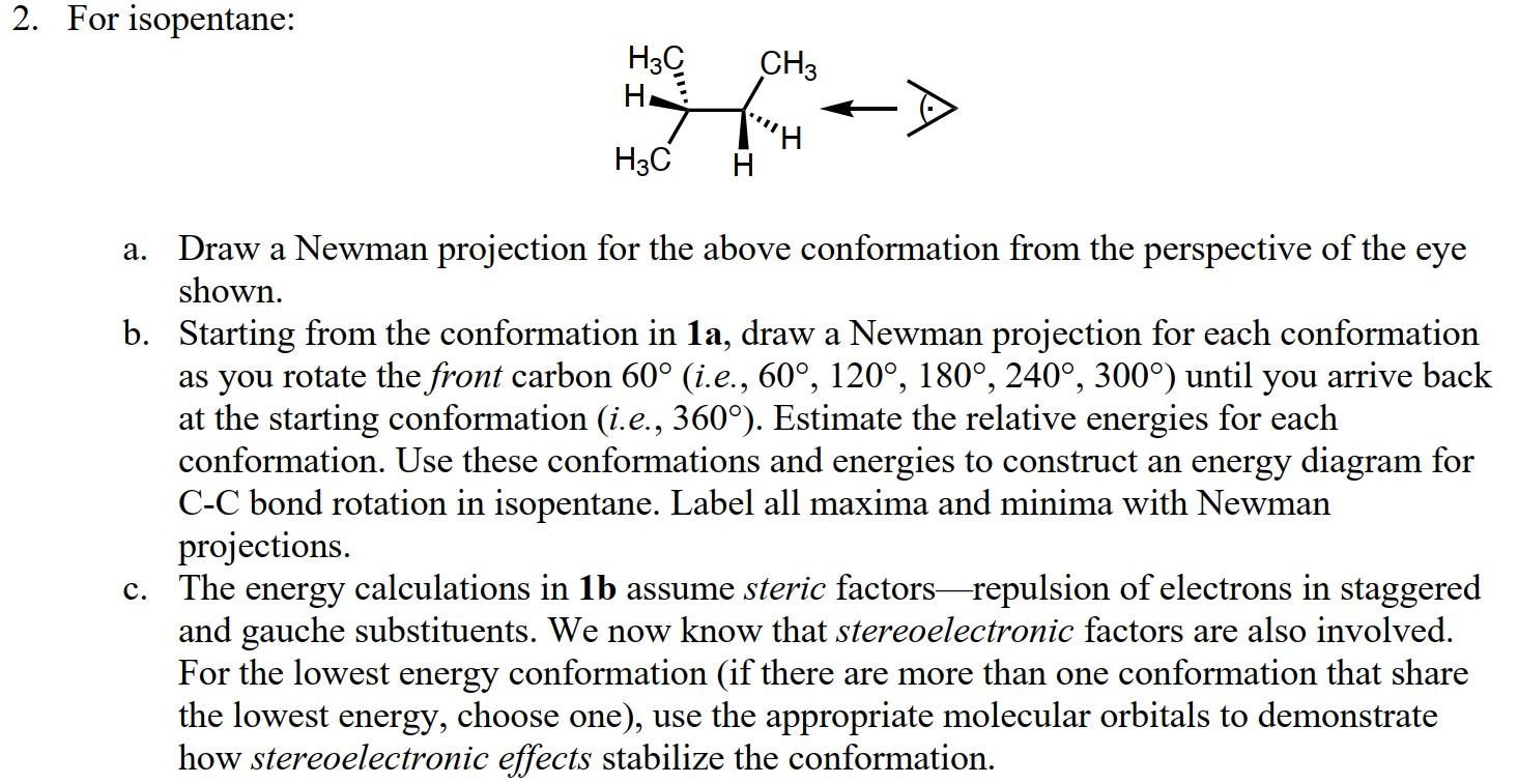 Isopentane Newman Projection Energy Diagram Solved Click On