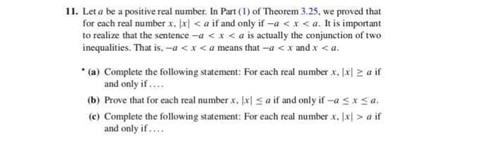 Solved 11. Let a be a positive real number. In Part (1) of | Chegg.com