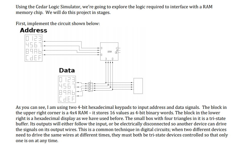 Using The Cedar Logic Simulator Were Going To 