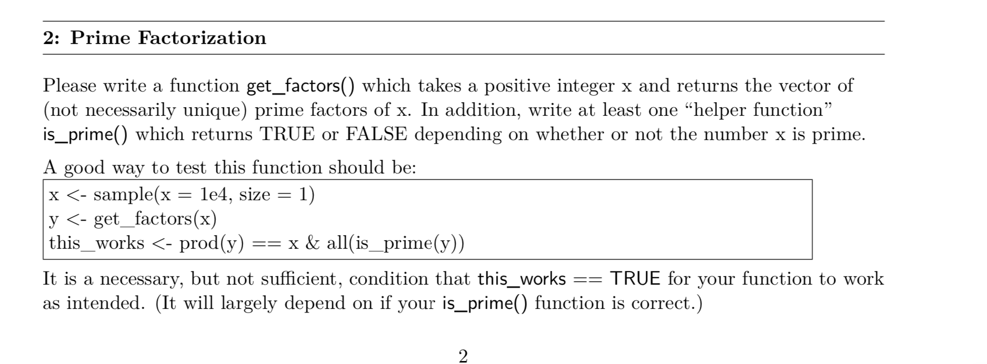 Solved 2: Prime Factorization Please write a function | Chegg.com