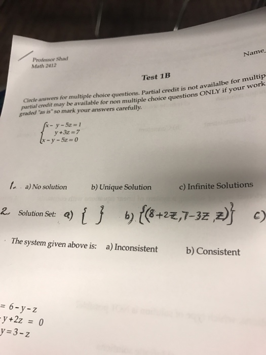 Solved Circle answers for multiple choice questions. Partial | Chegg.com