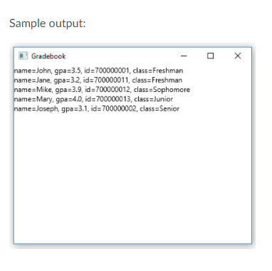 Solved Assignment 9: Gradebook - javaFX Problem statement: | Chegg.com