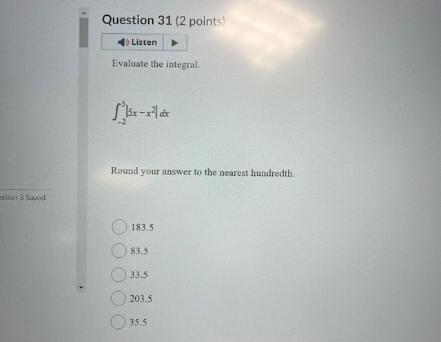 Solved Question 31 2 points the Acceleration Function