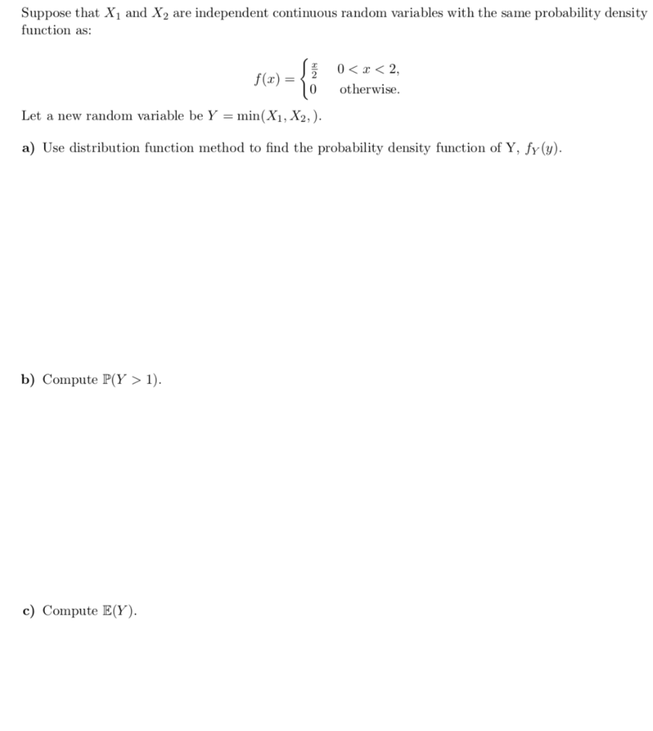Solved Suppose that X1 and X2 are independent continuous | Chegg.com