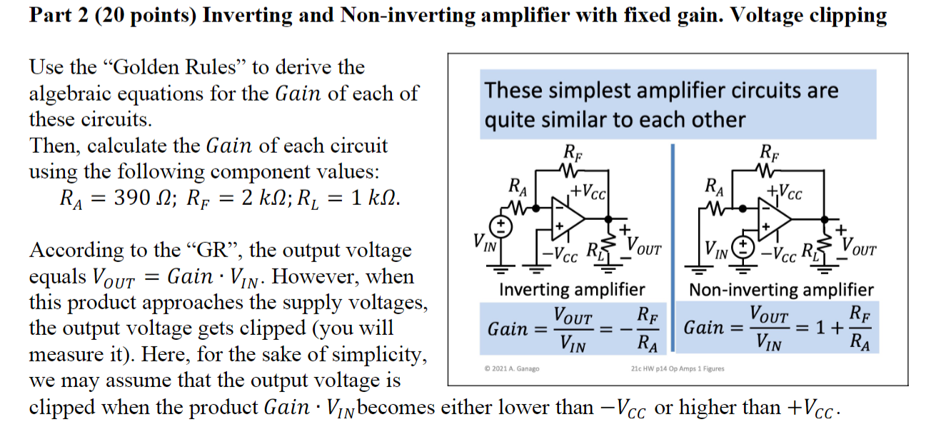Solved Part 2 (20 points) Inverting and Non-inverting | Chegg.com