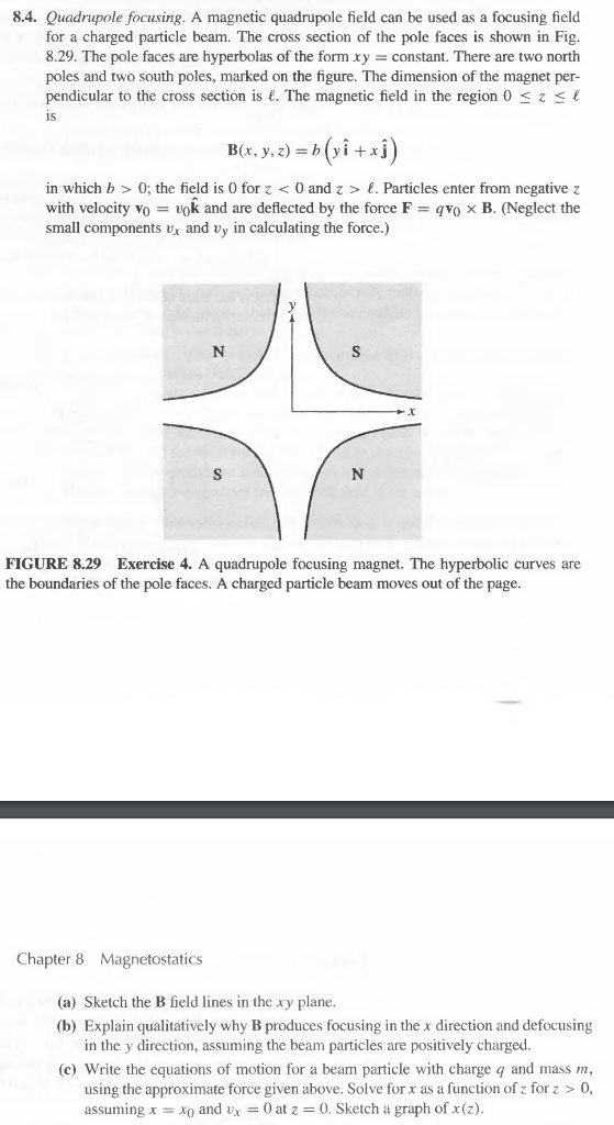 8.4. Quadrupole focusing. A magnetic quadrupole field | Chegg.com