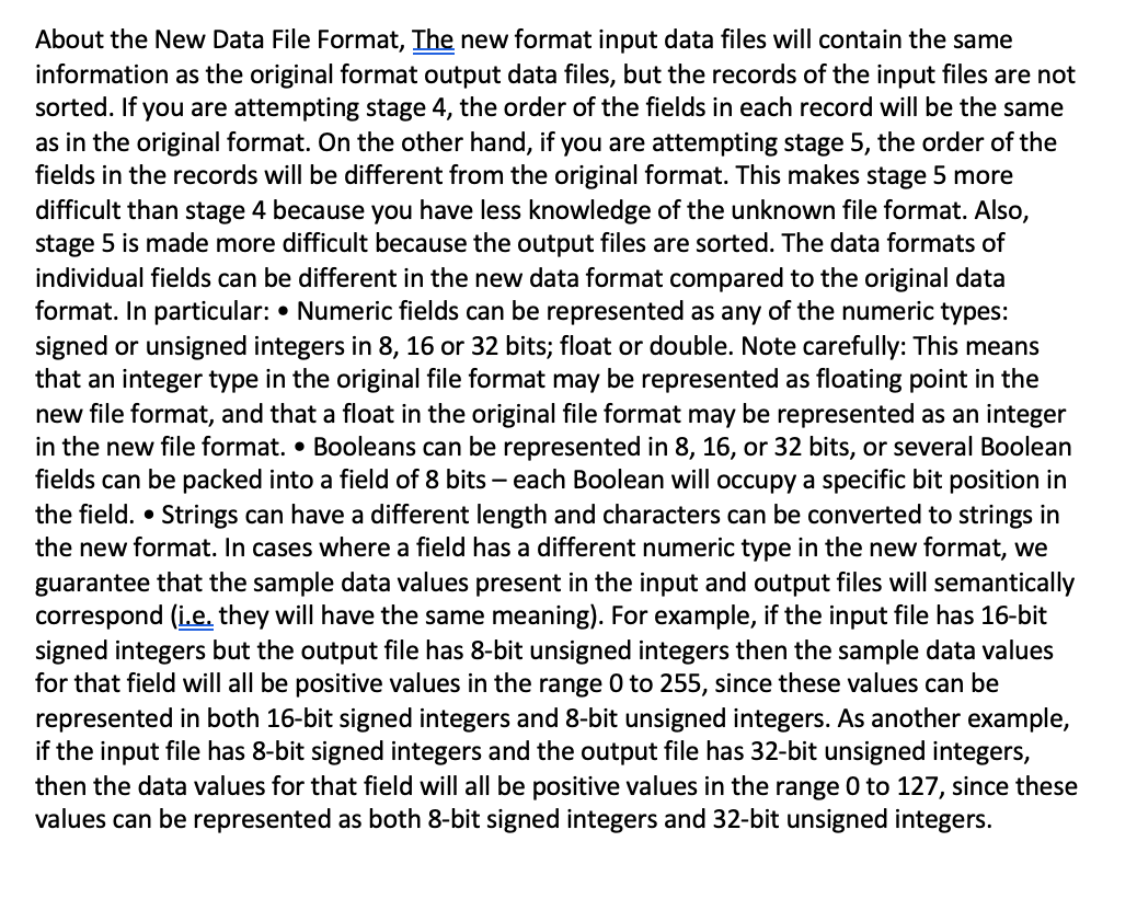 Solved Your first task is to identify the input file format | Chegg.com
