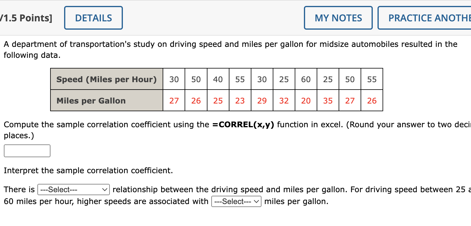 Solved A department of transportation's study on driving | Chegg.com