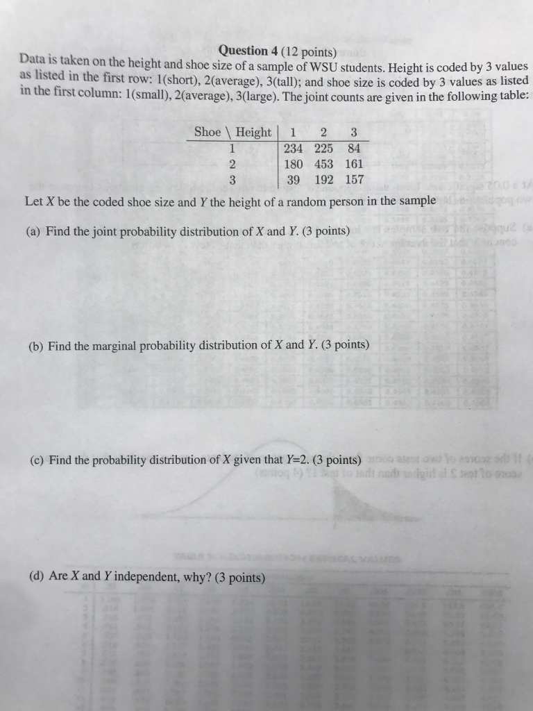 Solved Question 4 (12 points) Data is taken on the height | Chegg.com