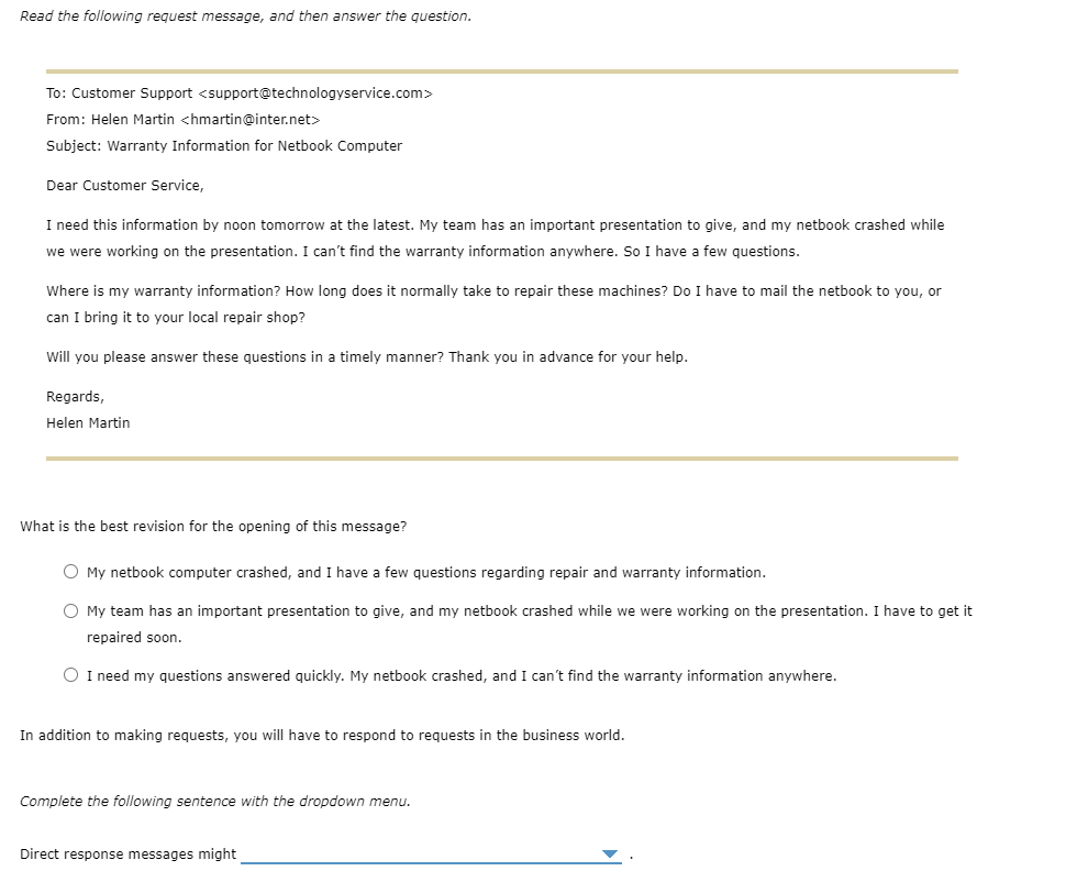 Solved 2. Typical Request and Response Messages The purpose | Chegg.com