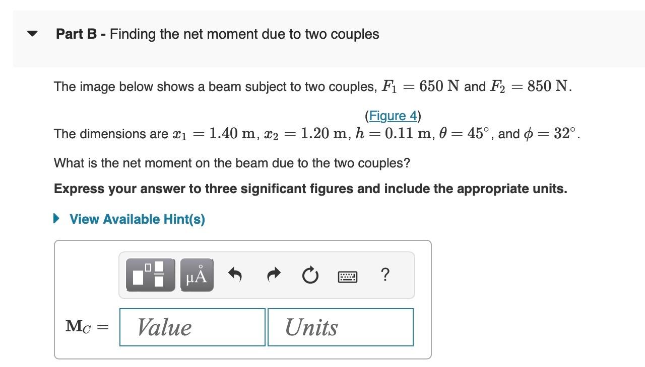 Solved Learning Goal: To calculate the moment of a couple | Chegg.com