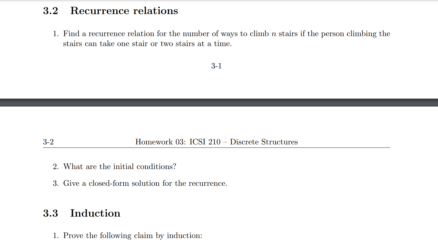 Solved 1. Find a recurrence relation for the number of ways | Chegg.com
