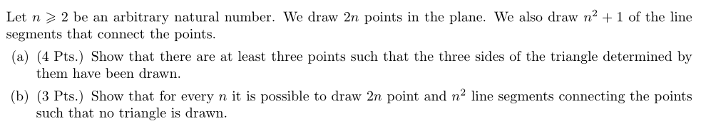 Solved Let n > 2 be an arbitrary natural number. We draw 2n | Chegg.com