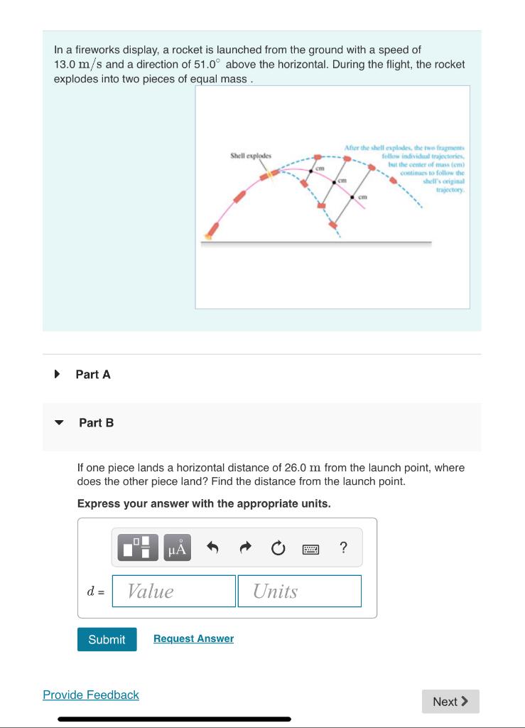 Solved In a fireworks display, a rocket is launched from the | Chegg.com