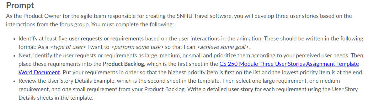 Solved As the Product Owner for the agile team responsible | Chegg.com