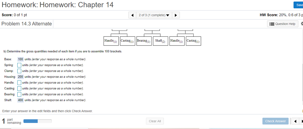 Solved Homework Homework Chapter 14 Save 2 Of 3 1 Chegg