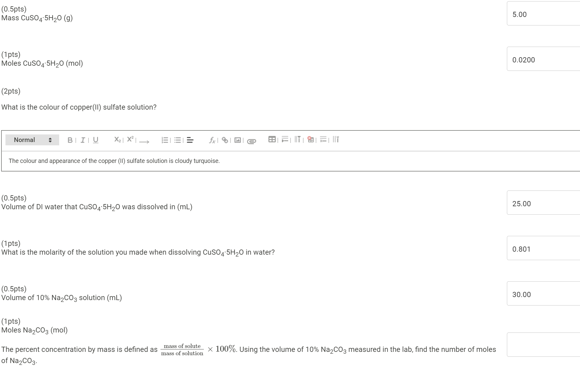 Solved Mass CuCO3⋅Cu(OH)2 produced (g) Note: If you were | Chegg.com